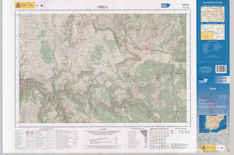 Orea. Mapa Topográfico Nacional 1:25.000. 2018