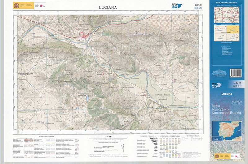Luciana. Mapa Topográfico Nacional 1:25.000. 2018