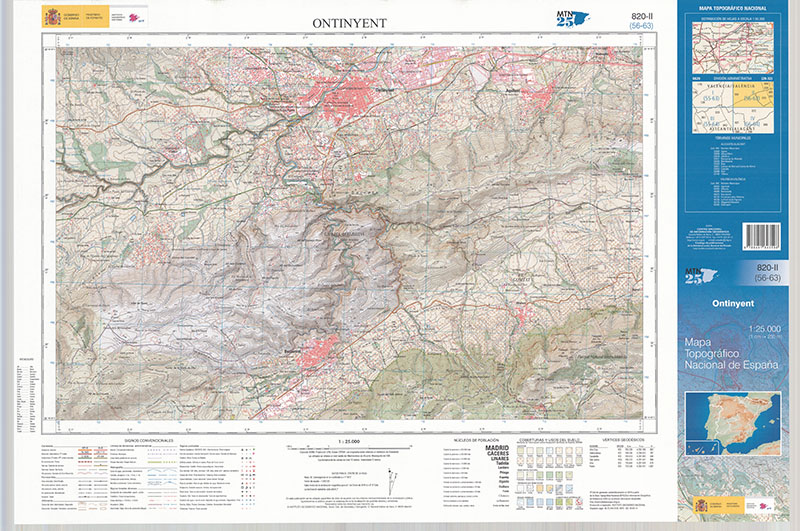 Ontinyent. Mapa Topográfico Nacional 1:25.000. 2018