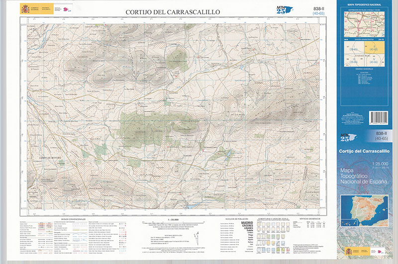 Cortijo del Carrascalillo. Mapa Topográfico Nacional 1:25.000. 2018