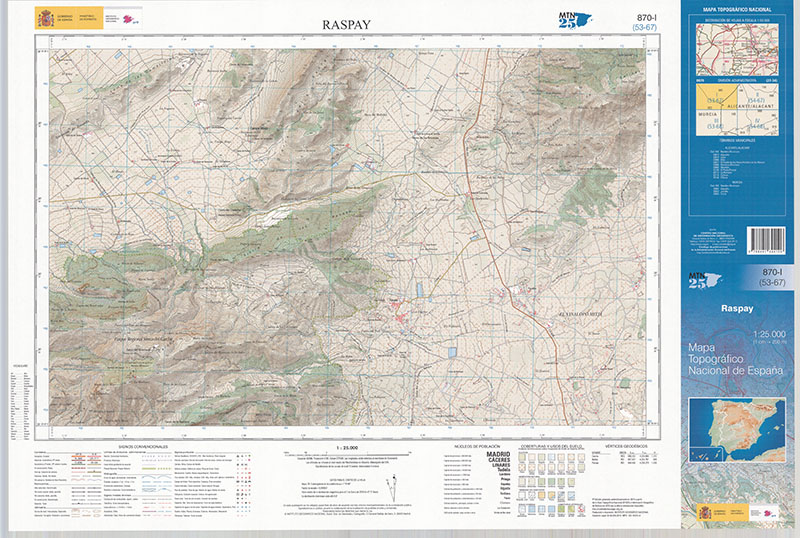 Raspay. Mapa Topográfico Nacional 1:25.000. 2018