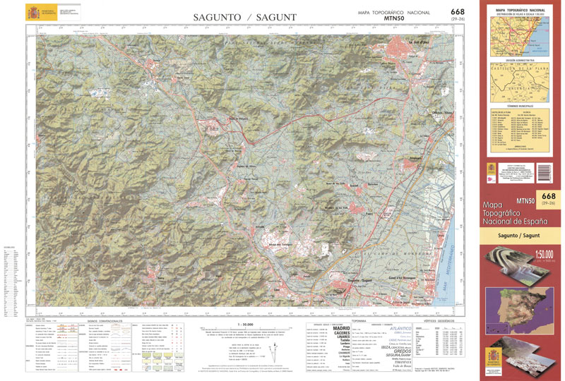 Sagunto/Sagunt. Mapa Topográfico Nacional 1:50.000. 2008