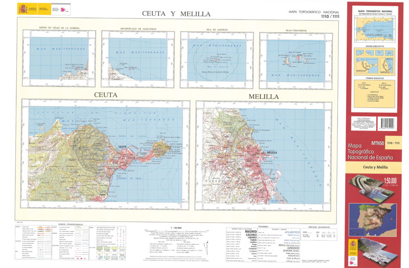 Ceuta y Melilla. Mapa Topográfico Nacional 1:50.000. 2011