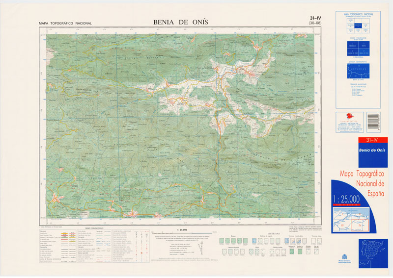 Benia de Onís. Mapa Topográfico Nacional 1:25.000. 2000