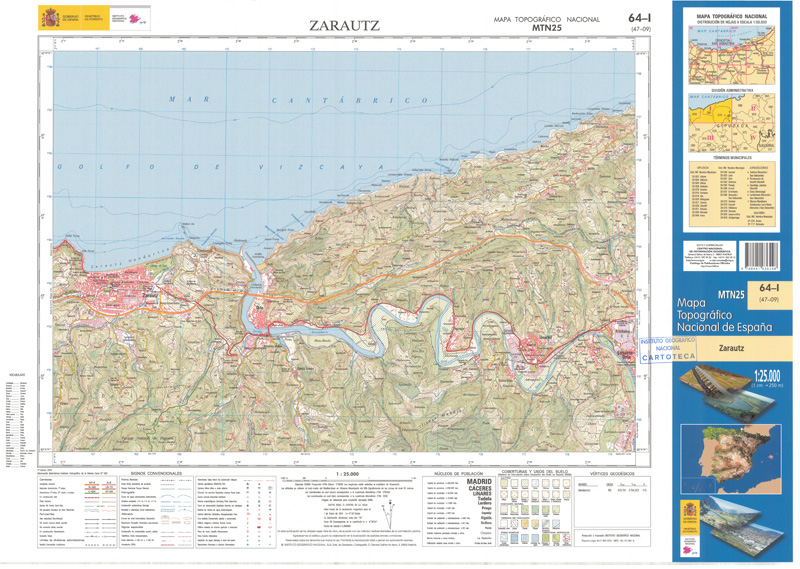 Zarautz. Mapa Topográfico Nacional 1:25.000. 2014