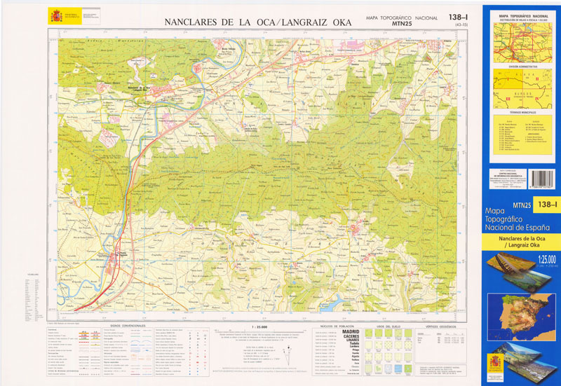 Nanclares de la Oca / Langraiz Oka. Mapa Topográfico Nacional 1:25.000 ...