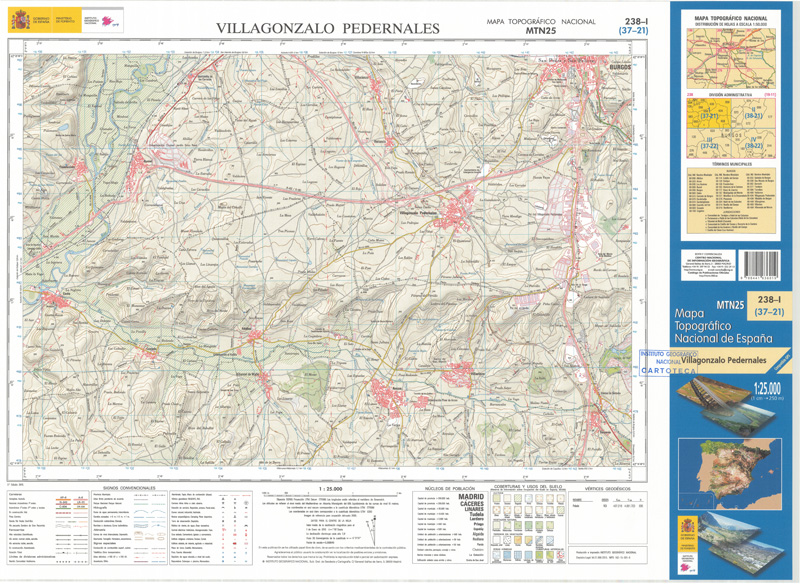 Villagonzalo Pedernales. Mapa Topográfico Nacional 1:25.000. 2015
