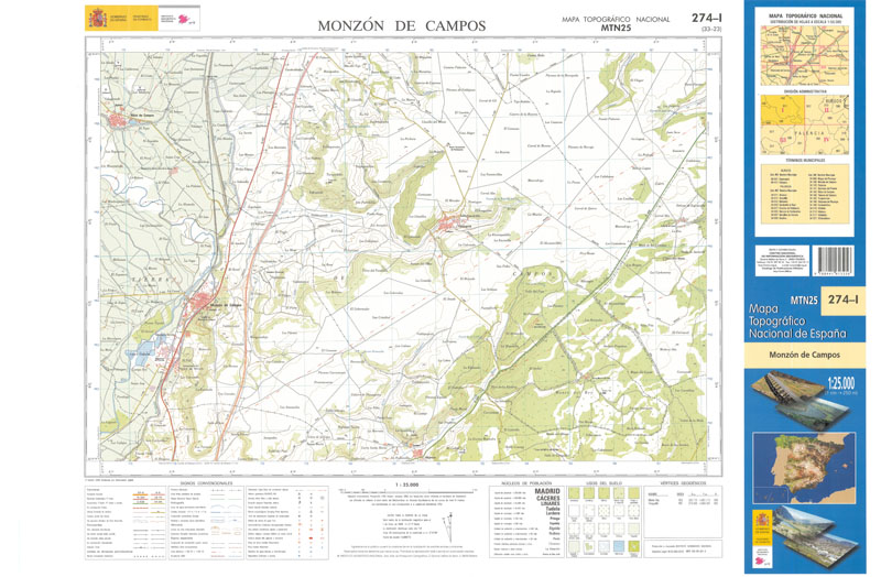 Monzón de Campos. Mapa Topográfico Nacional 1:25.000. 2009
