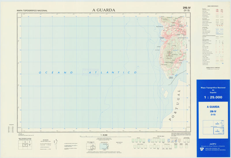 A Guarda. Mapa Topográfico Nacional 1:25.000. 1988