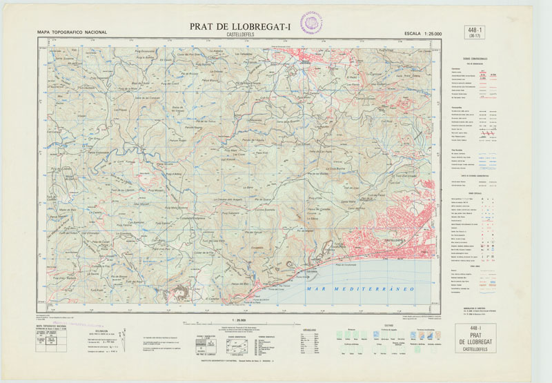 Castelldefels. Mapa Topográfico Nacional 1:25.000. 1976