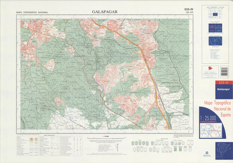 Galapagar. Mapa Topográfico Nacional 1:25.000. 1999