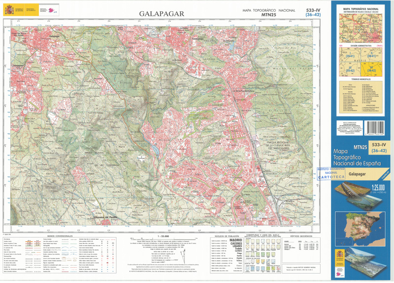 Galapagar. Mapa Topográfico Nacional 1:25.000. 2015