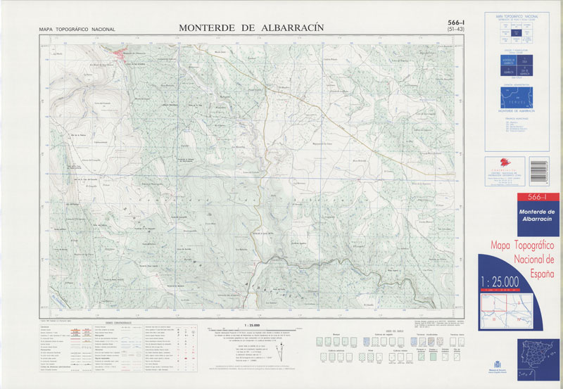 Monterde de Albarracín. Mapa Topográfico Nacional 1:25.000. 1997