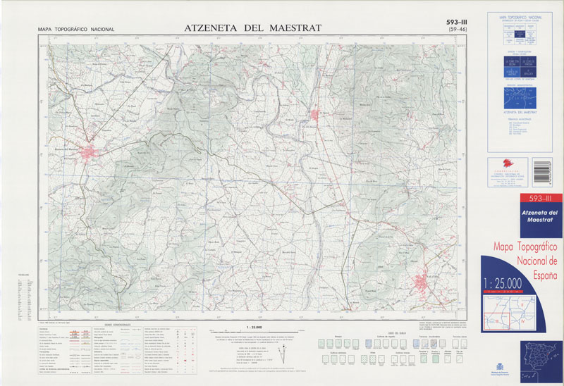 Atzeneta del Maestrat. Mapa Topográfico Nacional 1:25.000. 1999