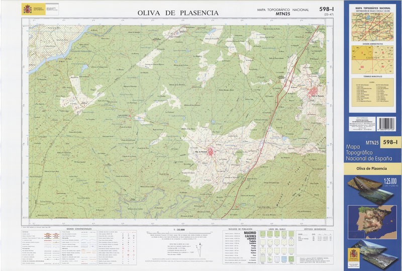 Oliva de Plasencia. Mapa Topográfico Nacional 1:25.000. 2005