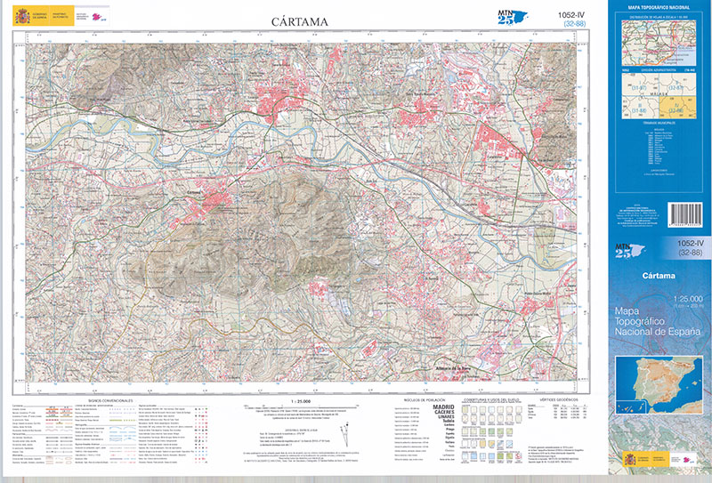 Cártama. Mapa Topográfico Nacional 1:25.000. 2019