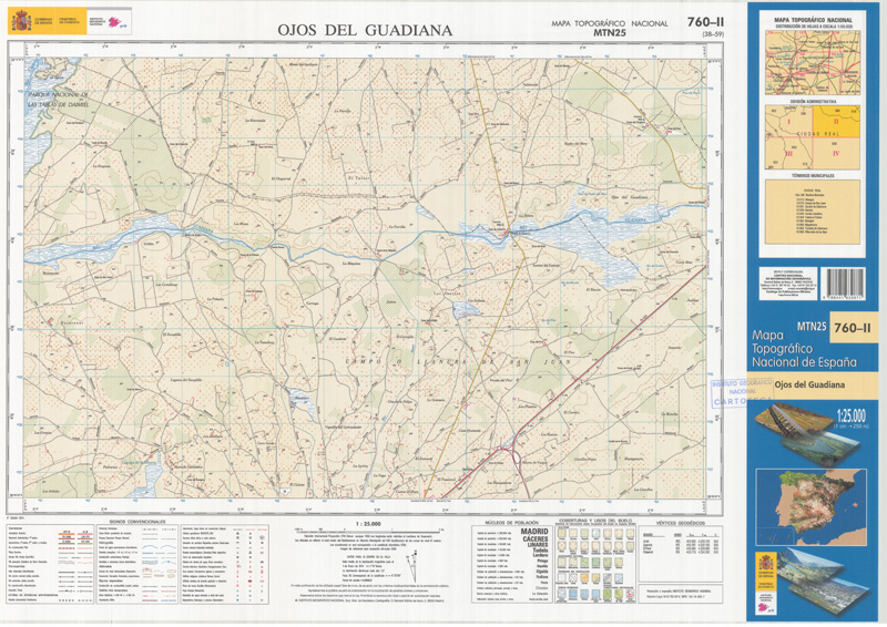 Ojos del Guadiana. Mapa Topográfico Nacional 1:25.000. 2014