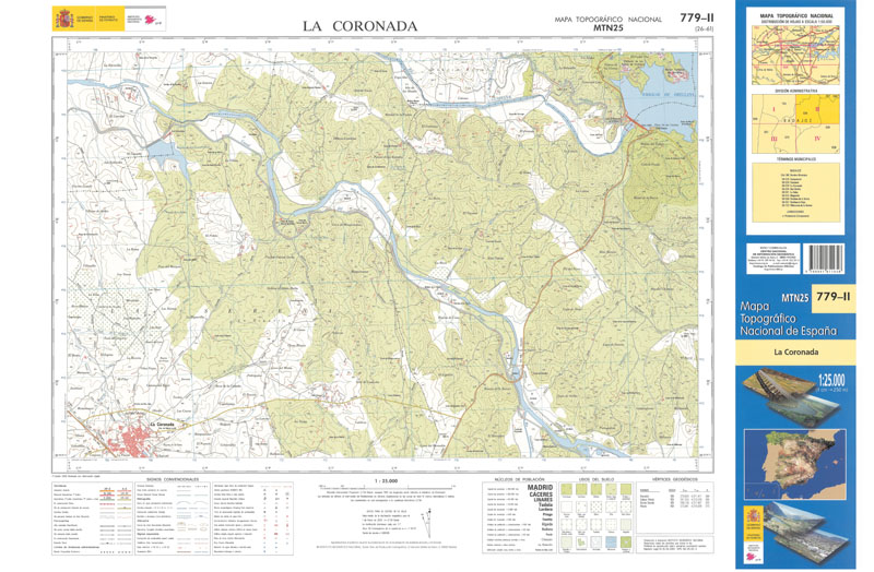 La Coronada. Mapa Topográfico Nacional 1:25.000. 2009
