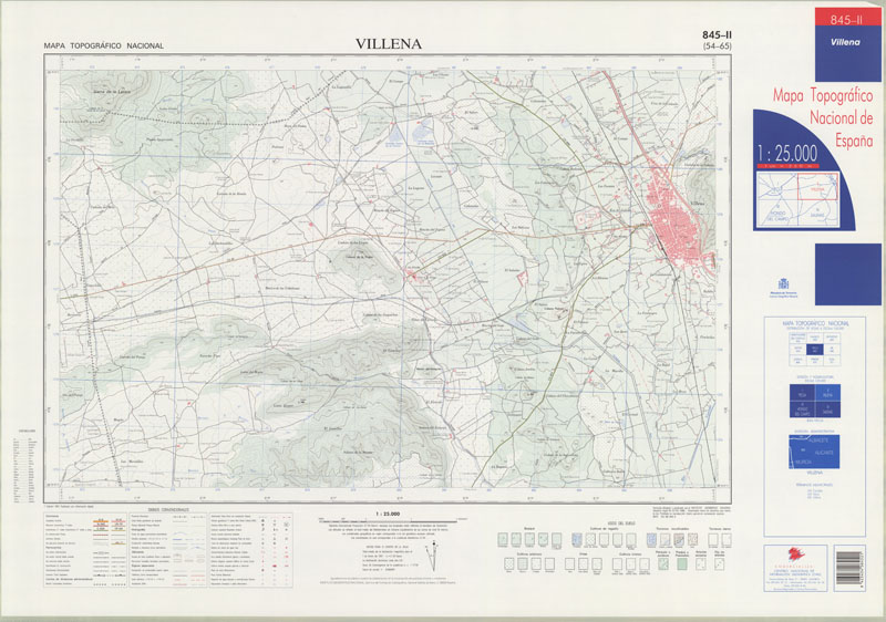 Villena. Mapa Topográfico Nacional 1:25.000. 1997