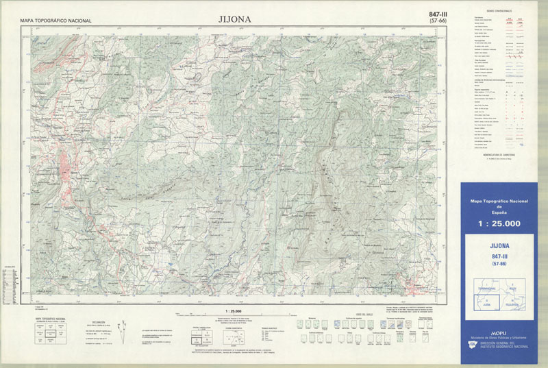 Jijona / Xixona. Mapa Topográfico Nacional 1:25.000. 1989