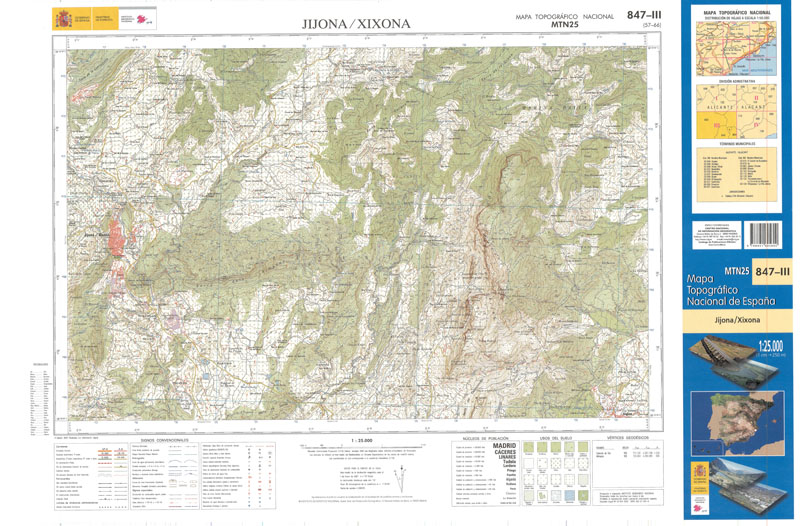 Jijona / Xixona. Mapa Topográfico Nacional 1:25.000. 2007