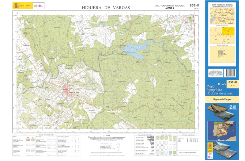 Higuera de Vargas. Mapa Topográfico Nacional 1:25.000. 2010