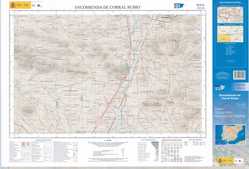 Encomienda de Corral Rubio. Mapa Topográfico Nacional 1:25.000. 2018