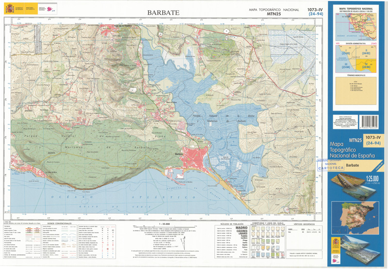Barbate. Mapa Topográfico Nacional 1:25.000. 2015