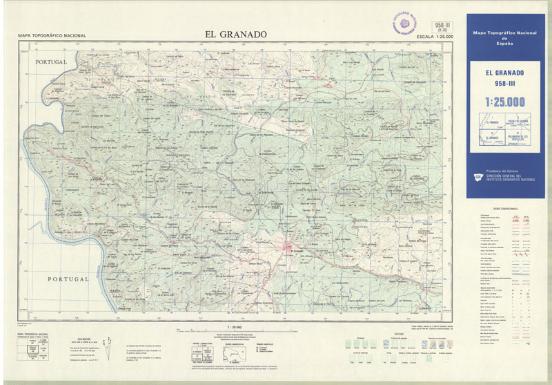 El Granado. Mapa Topográfico Nacional 1:25.000. 1981