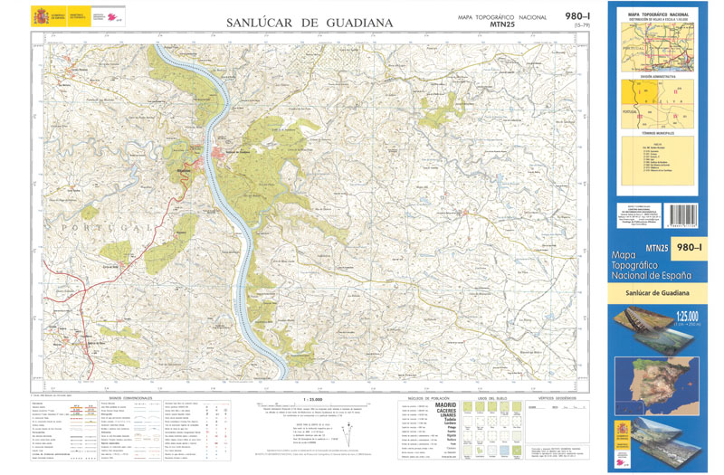 Sanlúcar de Guadiana. Mapa Topográfico Nacional 1:25.000. 2009