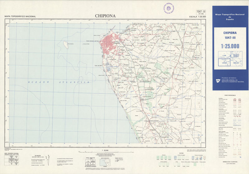 Chipiona. Mapa Topográfico Nacional 1:25.000. 1980
