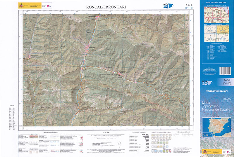 Roncal / Erronkari. Mapa Topográfico Nacional 1:25.000. 2019
