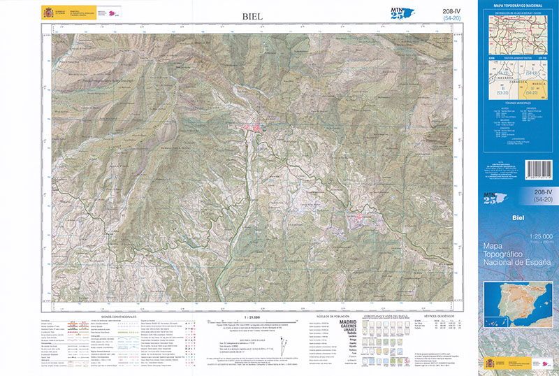 Biel. Mapa Topográfico Nacional 1:25.000. 2019
