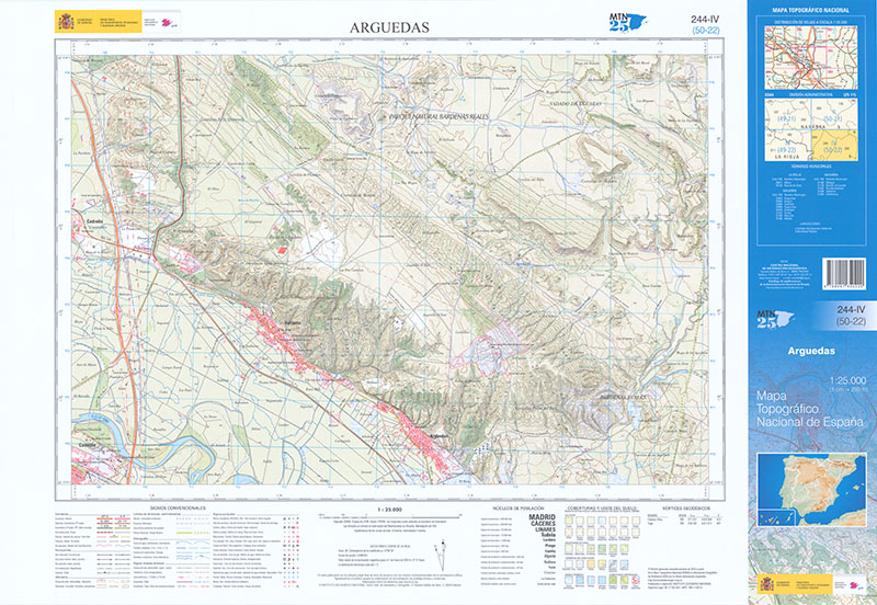 Arguedas. Mapa Topográfico Nacional 1:25.000. 2019