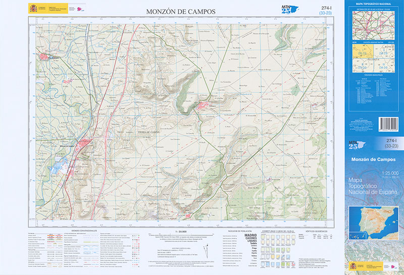 Monzón de Campos. Mapa Topográfico Nacional 1:25.000. 2020