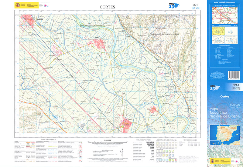 Cortes. Mapa Topográfico Nacional 1:25.000. 2019