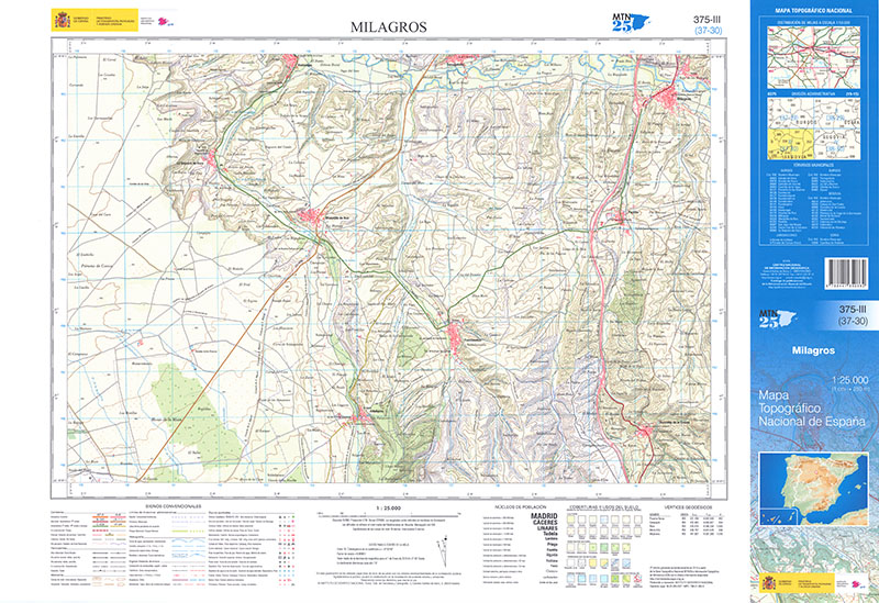 Milagros. Mapa Topográfico Nacional 1:25.000. 2019