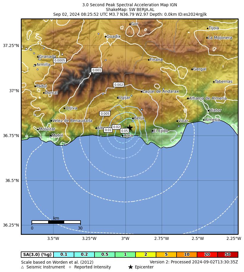 Shakemaps - Instituto Geográfico Nacional