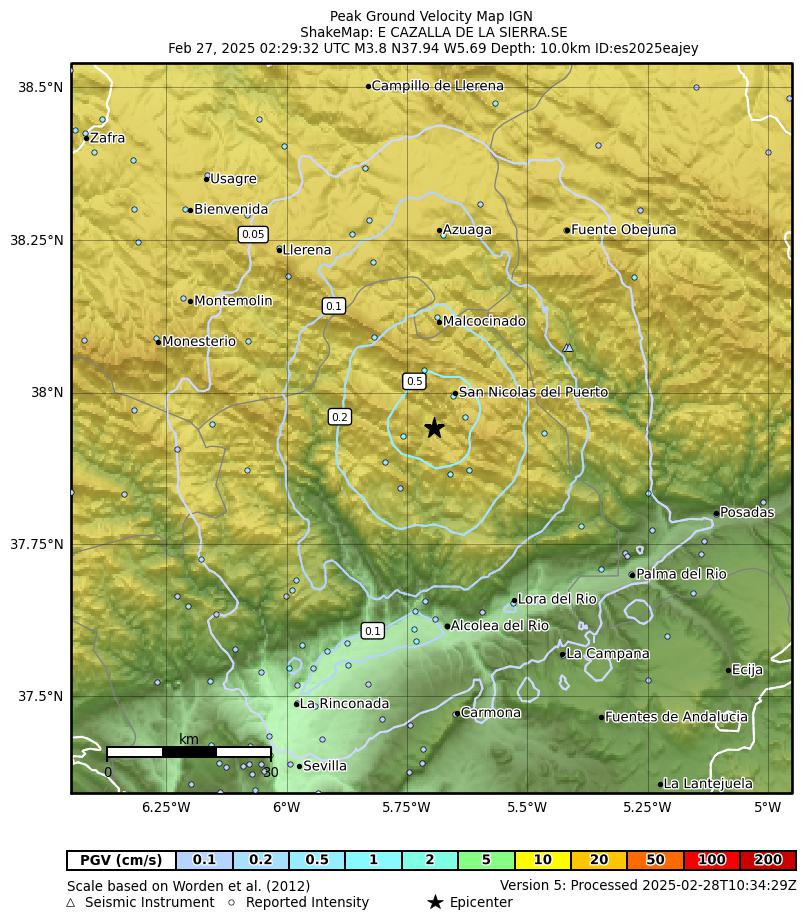 Shakemaps - Instituto Geográfico Nacional