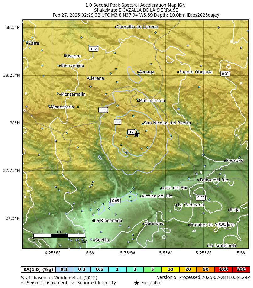 Shakemaps - Instituto Geográfico Nacional